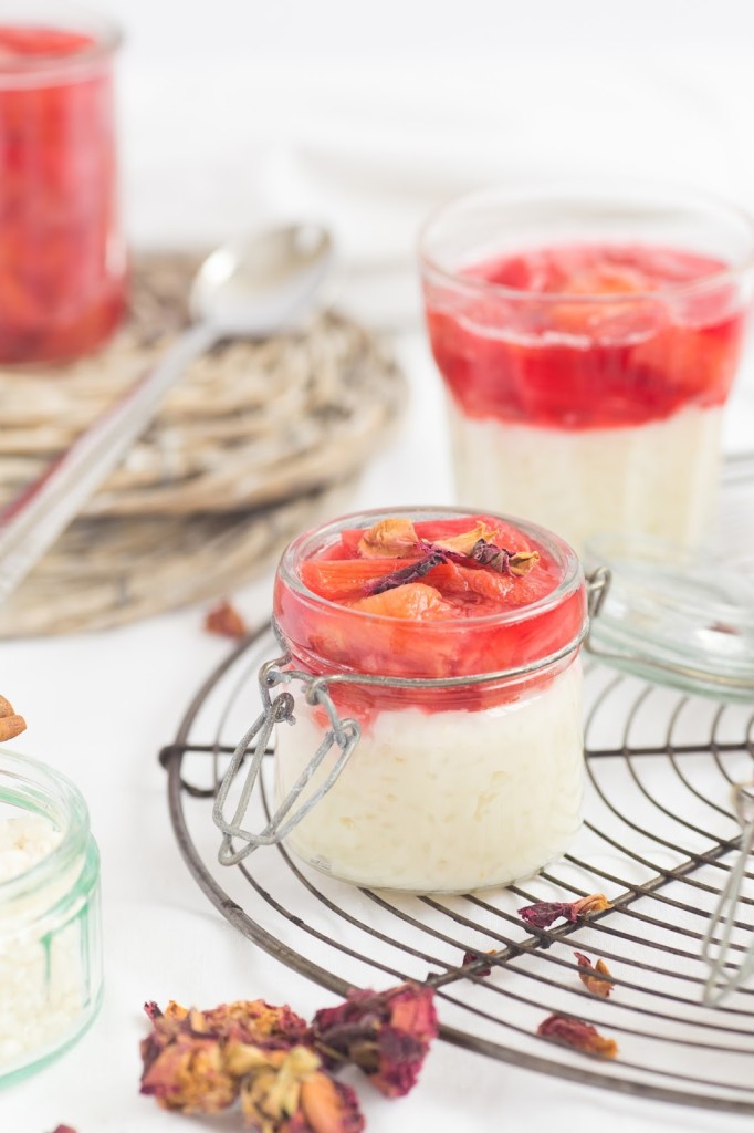 COCONUT RICE PUDDING WITH ROSE AND RHUBARB JELLY – Multicultural Kitchen